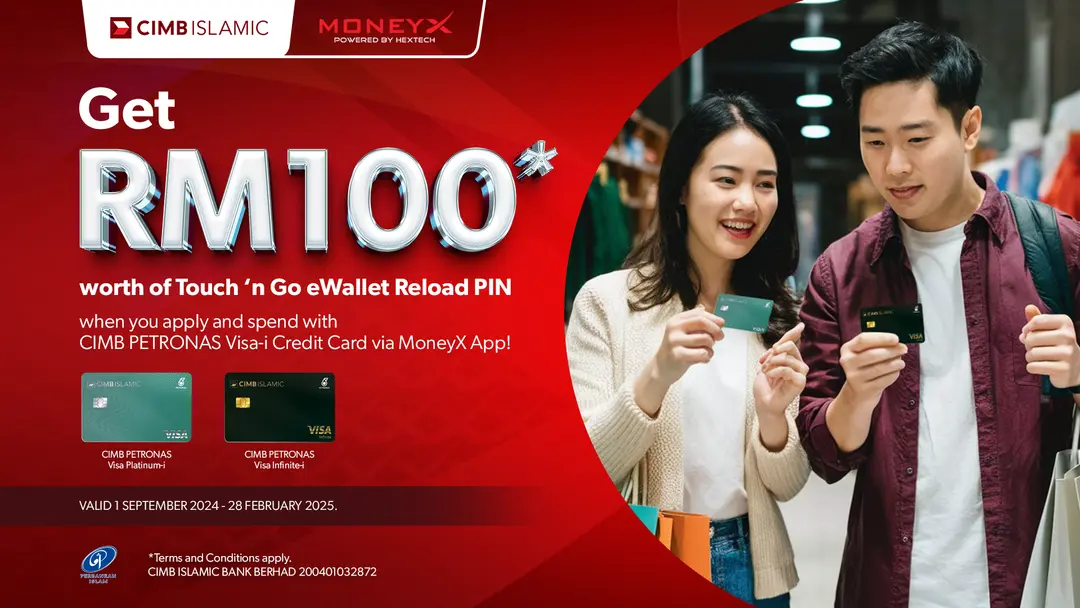 MoneyX | Campaign / RM100* Touch n’ Go eWallet Reload Pin when you apply for a CIMB PETRONAS ...
